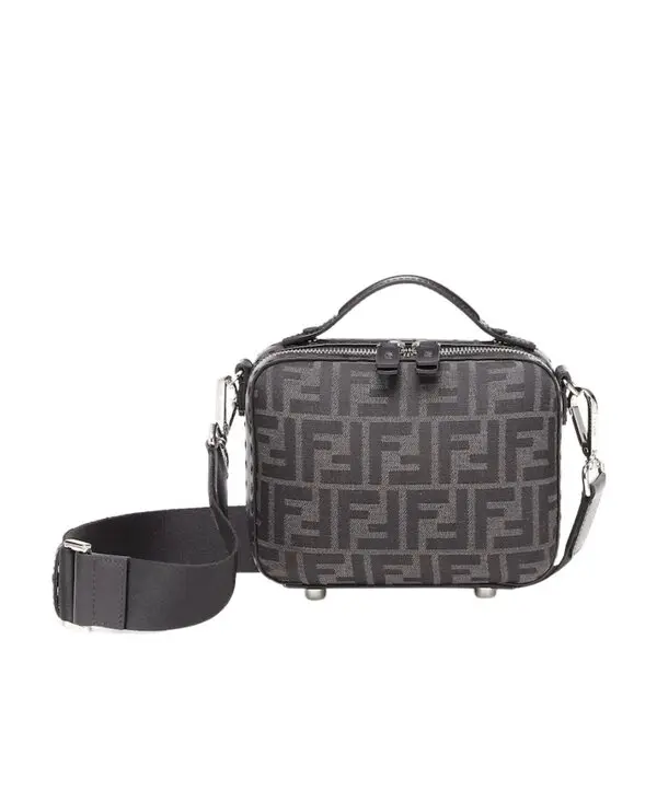 Fendi Ff Jacquard Zipped Mini Tote Bag - Gray