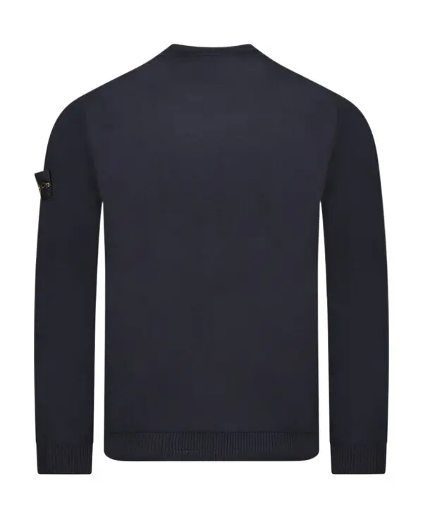 Stone Island Logo Patch Crewneck Jumper - Blue