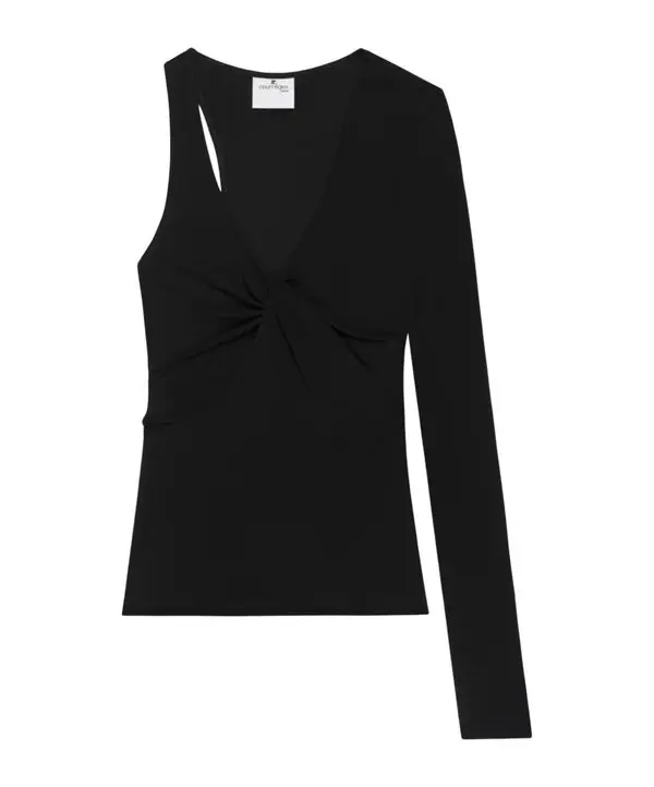 COURREGES Twist-detail Asymmetric Top - Black