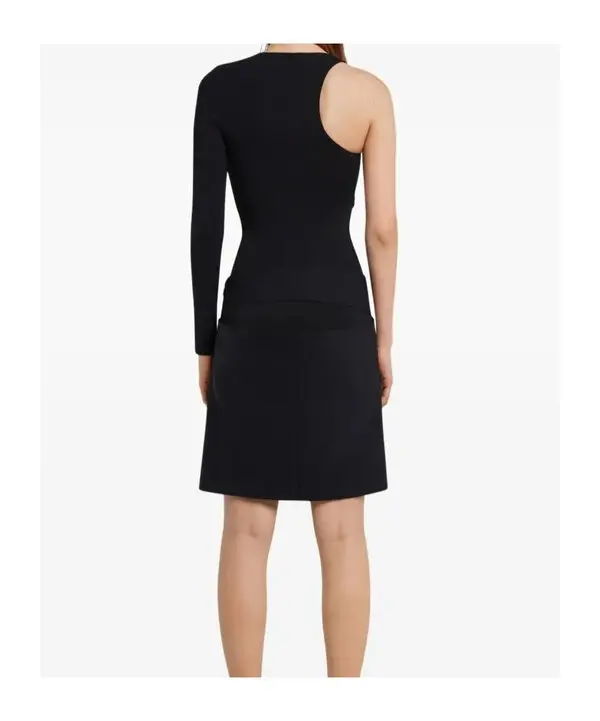 COURREGES Asymmetrical Long Sleeve Twist Detail Top