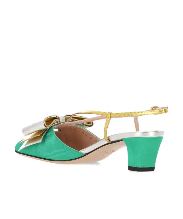 Valentino Garavani Round Toe Bow Detail Low Heel Slingbacks