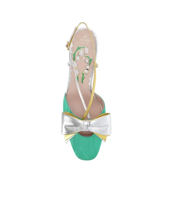 Valentino Garavani Round Toe Bow Detail Low Heel Slingbacks