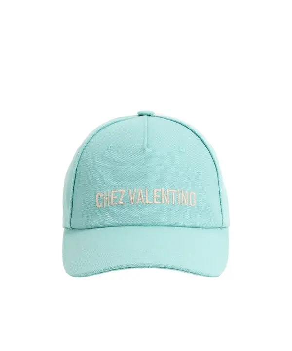 Valentino Garavani Chez Cotton Baseball Cap - Pool Color/butter Color