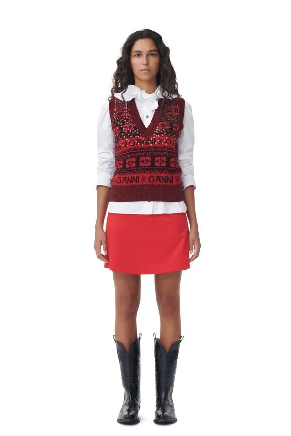 GANNI Shiny Corduroy Mini Skirt