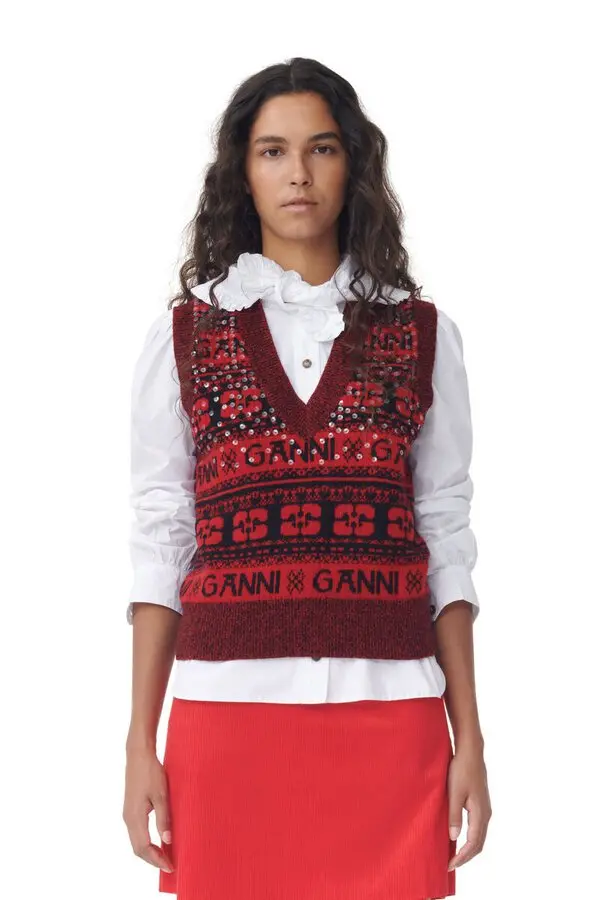 GANNI Shiny Corduroy Mini Skirt