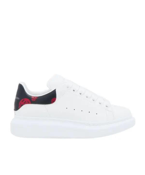 Alexander McQueen Oversized Skull-printed Leather Sneakers - White/red