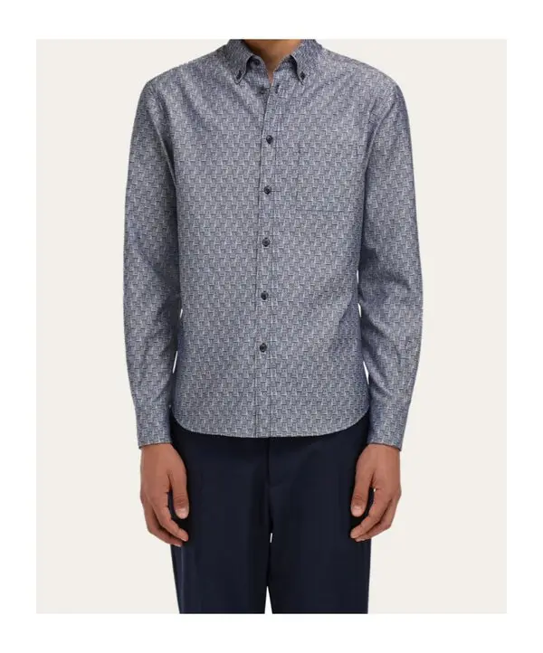 FERRAGAMO Monogram Shirt - Gray
