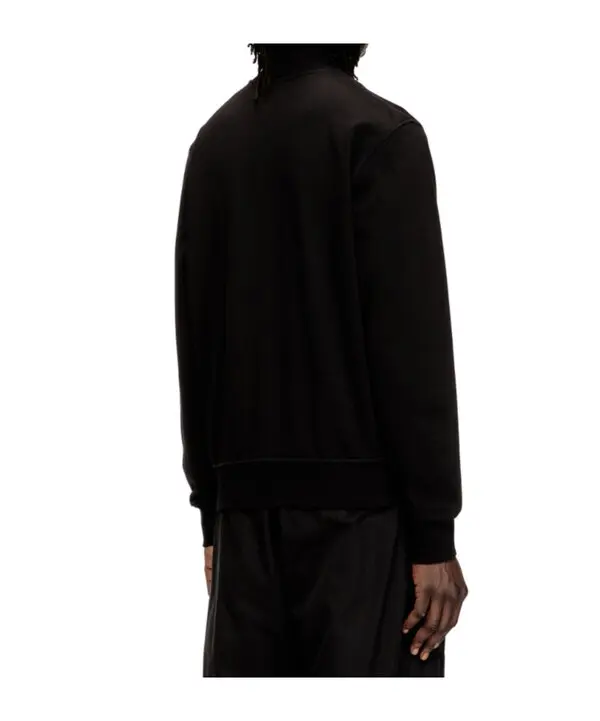 DIESEL® Zip-up Mock Neck Sweatshirt With Logo Detail - Black