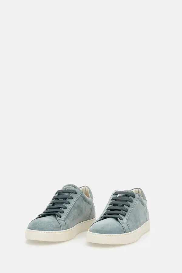 TOD'S Round Toe Logo Detail Lace-up Sneakers - Cromo