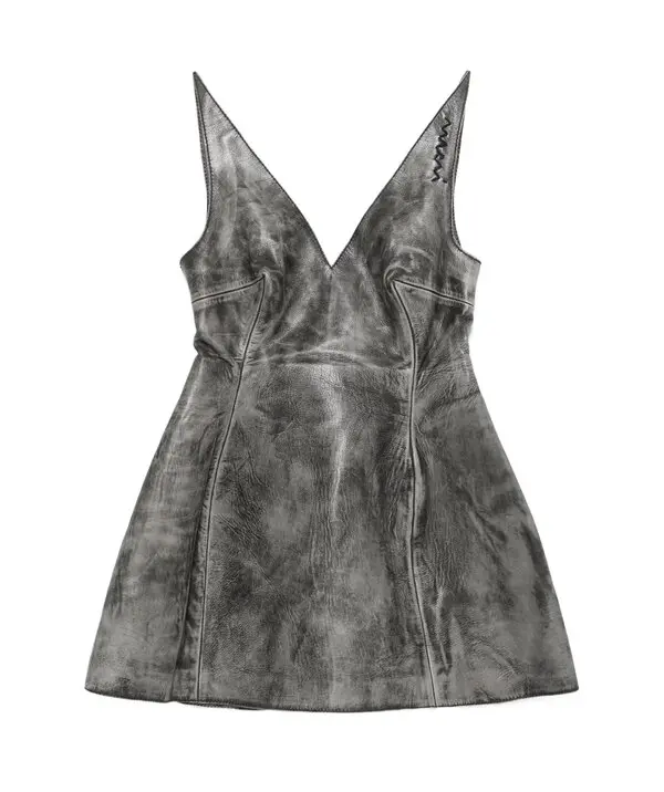 Marni Flared Mini Dress With V-necks - Black