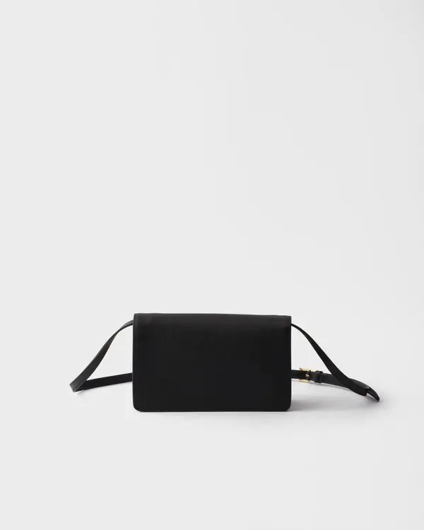 Prada Saffiano Leather Mini Shoulder Bag - Black