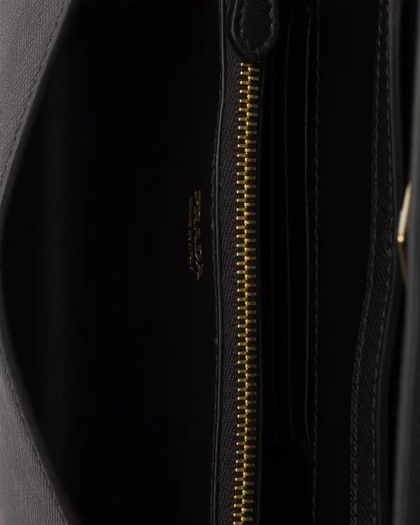 Prada Saffiano Leather Mini Shoulder Bag - Black