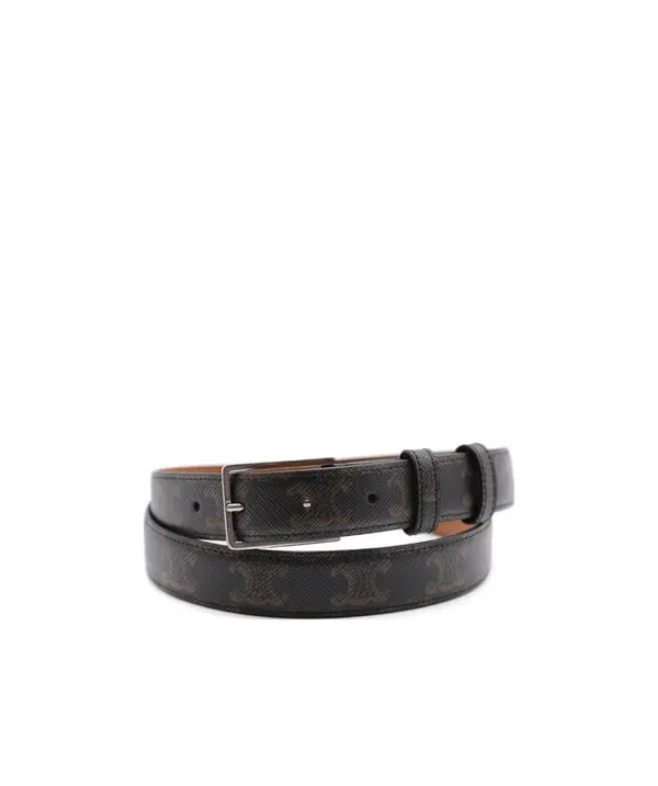 Celine Medium Belt In Triomphe Canvas - Brown