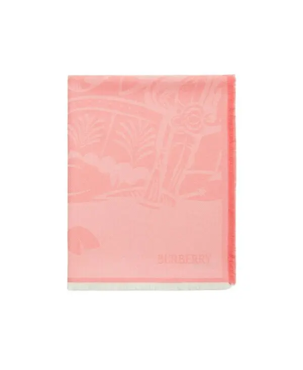 Burberry Ekd Intarsia-knit Scarf - Pink