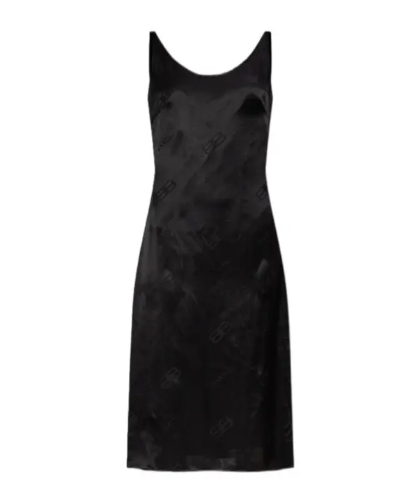 Balenciaga Sleeveless Graphic Print Midi Dress