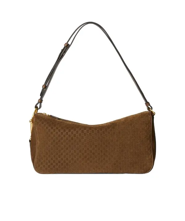 Gucci Half Horsebit Large Shoulder Bag - Brown