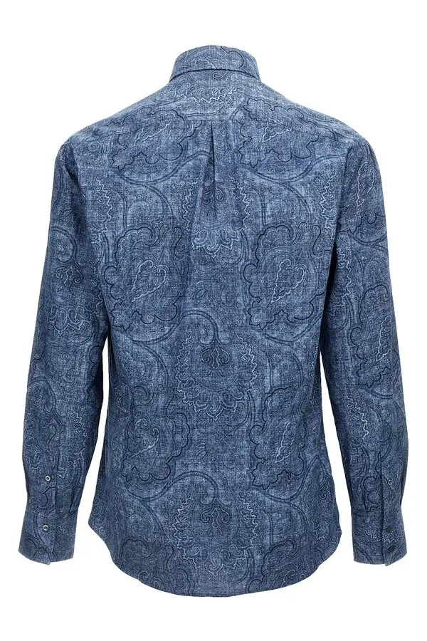 Brunello Cucinelli Patterned Jacquard Buttoned Shirt