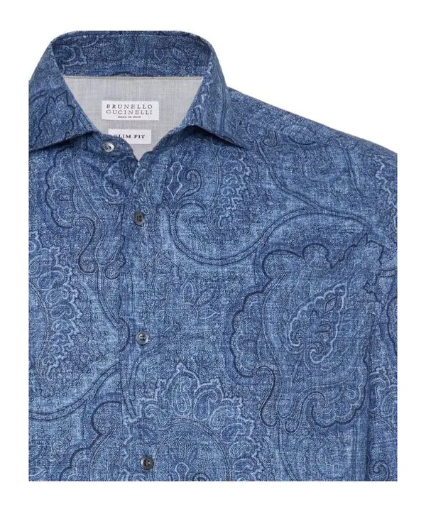 Brunello Cucinelli Patterned Jacquard Buttoned Shirt