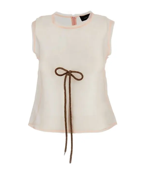 Simone Rocha Sleeveless Top With Bow Detail - Nude