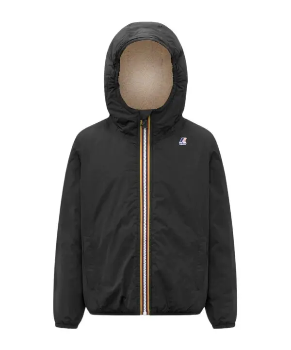K-WAY Le Vrai Hooded Jacket With Logo - Black