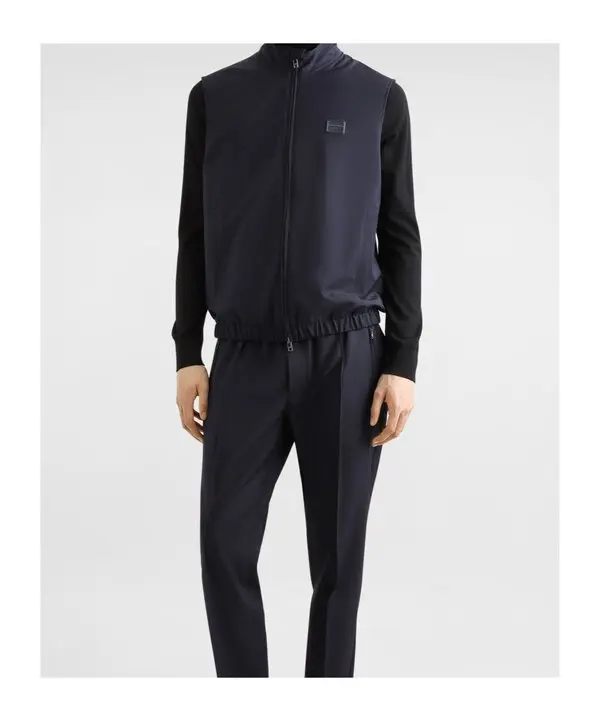 Dolce & Gabbana Sleeveless Zip-up Vest With Logo Patch