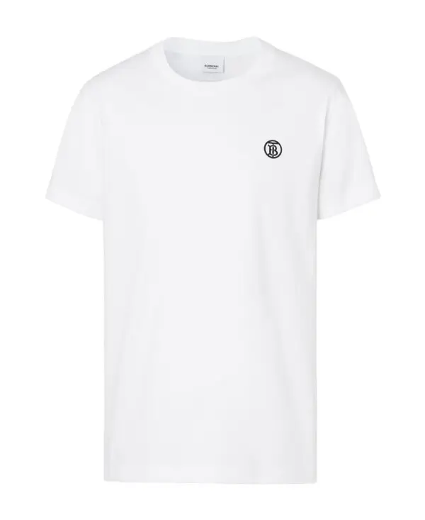 Burberry Logo Embroidered Crewneck T-shirt - White