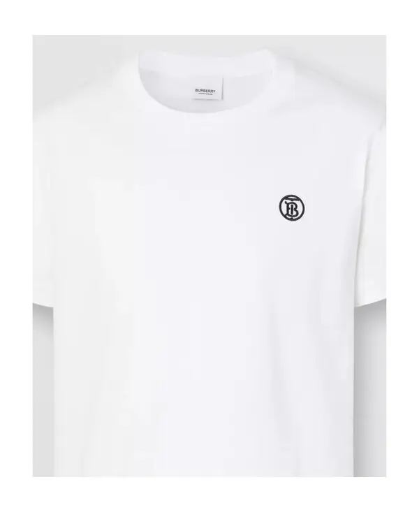 Burberry Logo Embroidered Crewneck T-shirt - White