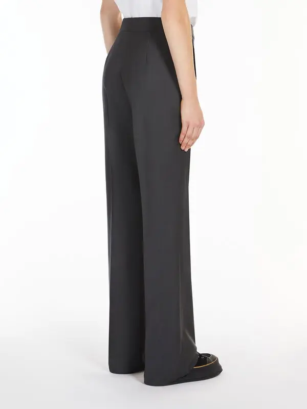 Max Mara Wool Trumpet Trousers - Gray