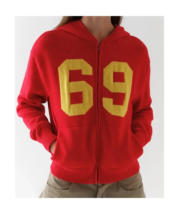 Gimaguas 69" Distressed Zip-up Hoodie