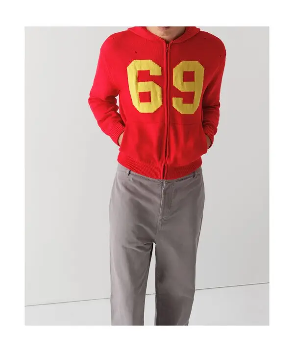 Gimaguas 69" Distressed Zip-up Hoodie