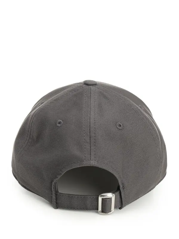 Celine Triomphe Baseball Cap In Washed Cotton Gabardine - Black