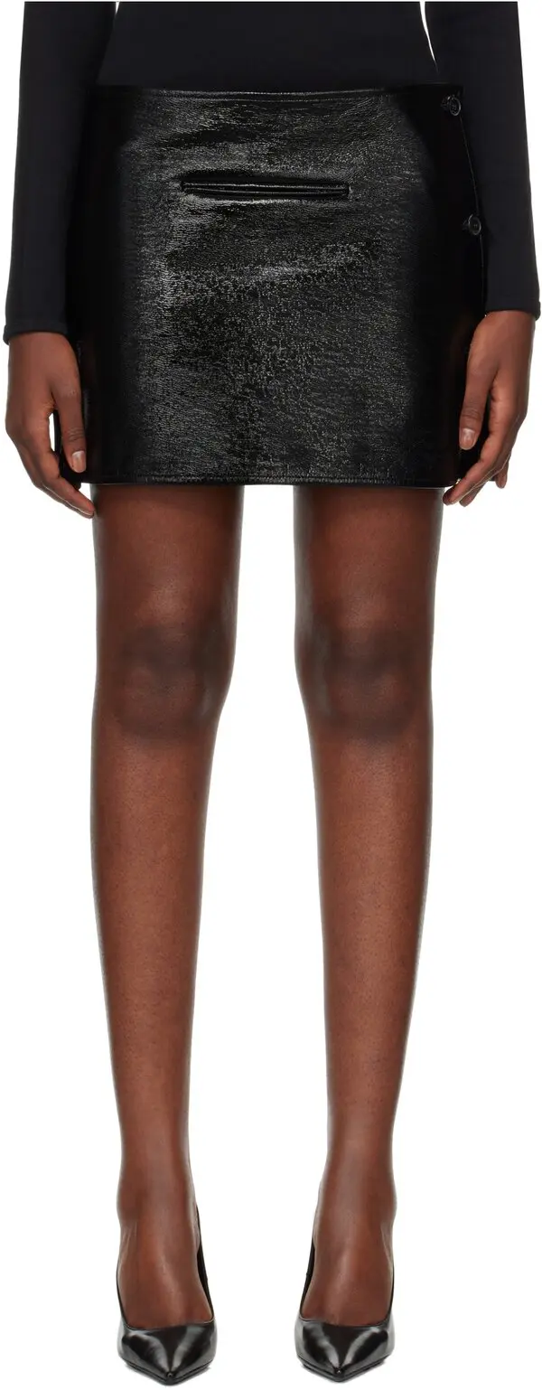 COURREGES Oblique Vinyl Mini Skirt