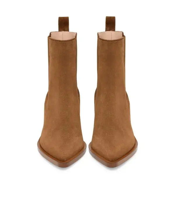 GIANVITO ROSSI Wylie Pointed Toe Ankle Boots - Brown