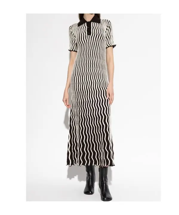 Bottega Veneta Two-toned Striped Knit Maxi Dress
