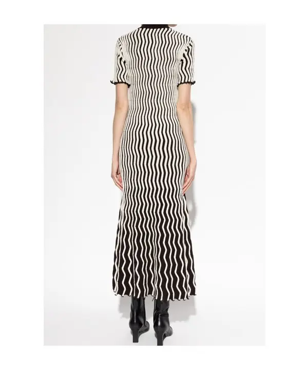 Bottega Veneta Two-toned Striped Knit Maxi Dress