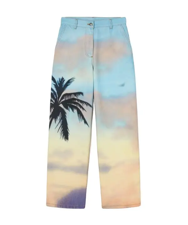Palm Angels Sunrise Palm Printed Jeans - Multi-color