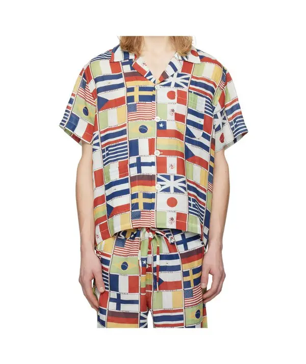 BODE Flag-print Linen Shirt - Multicolor