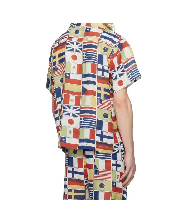 BODE Flag-print Linen Shirt - Multicolor