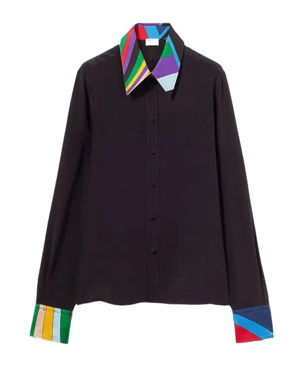 Emilio Pucci Abstract Print Trim Shirt - Black