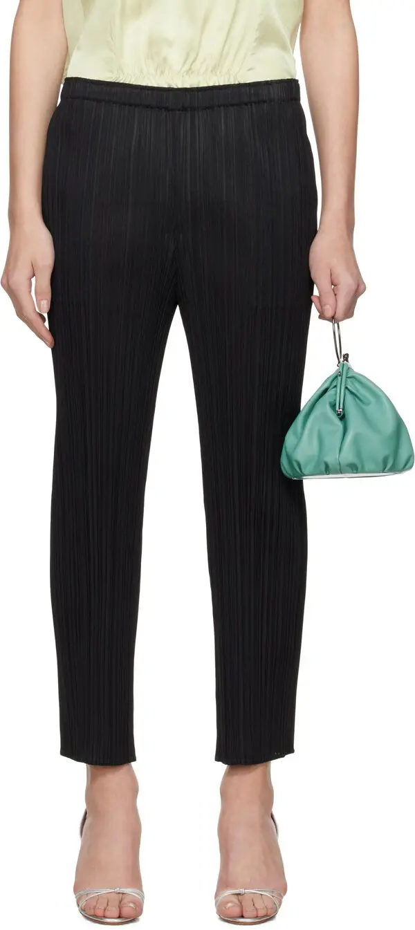 PLEATS PLEASE BY ISSEY MIYAKE Elastic Waist Pleated Casual Trousers