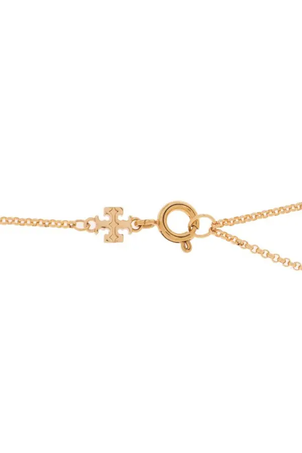 Tory Burch Miller Double Ring Pendant Embellished Necklace - Yellow