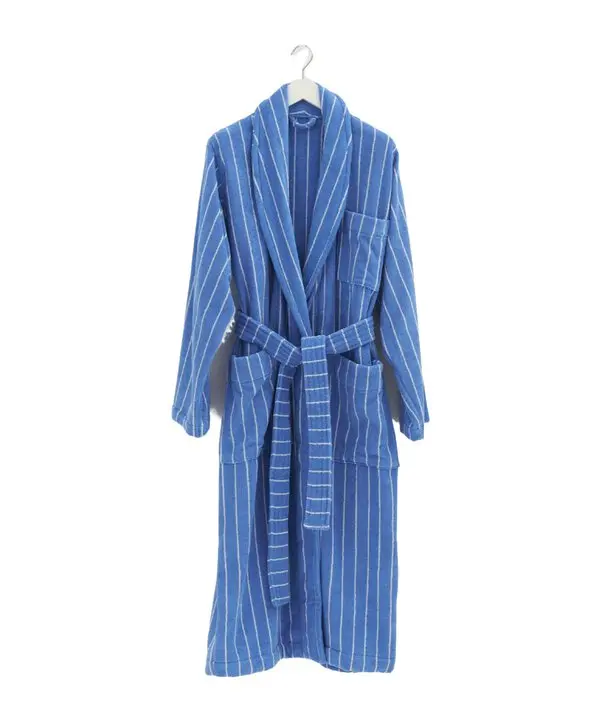 TEKLA Classic Bathrobe - Blue And White