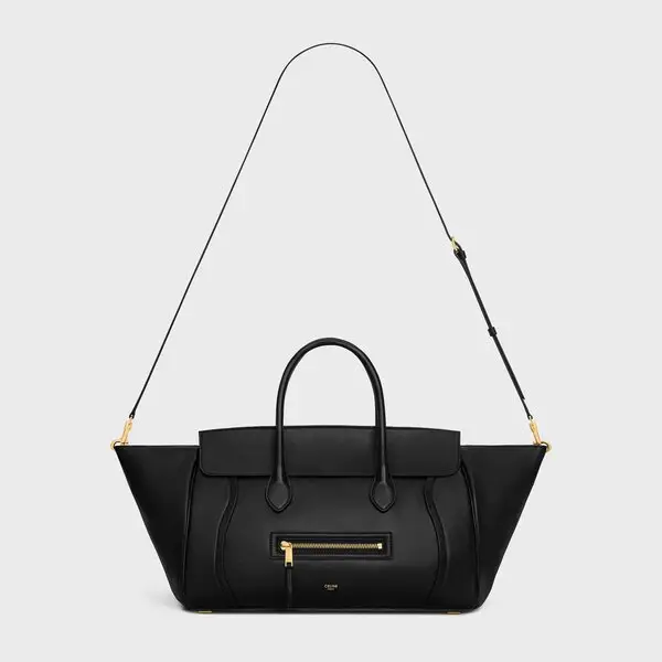 Celine Luggage Bag In Supple Shiny Lambskin - Black
