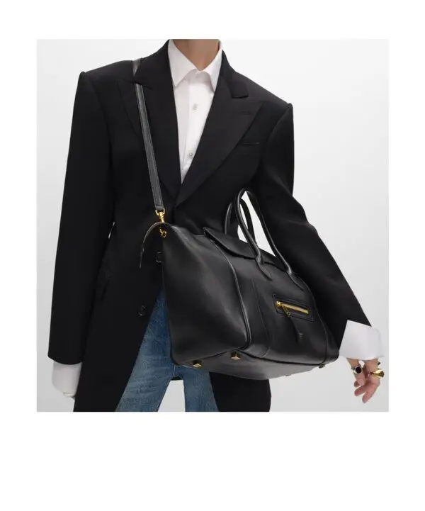 Celine Luggage Bag In Supple Shiny Lambskin - Black