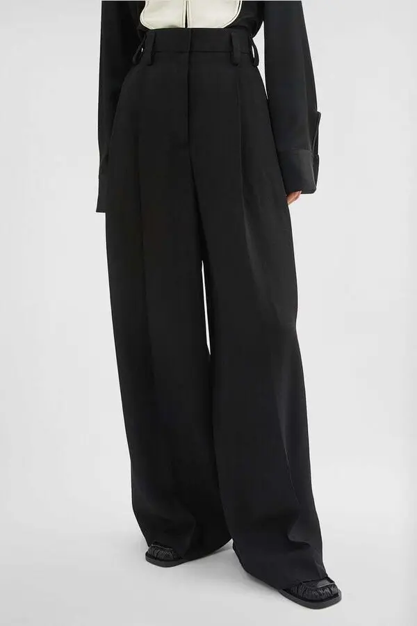 JIL SANDER Pleated Tailored Wide-leg Trousers