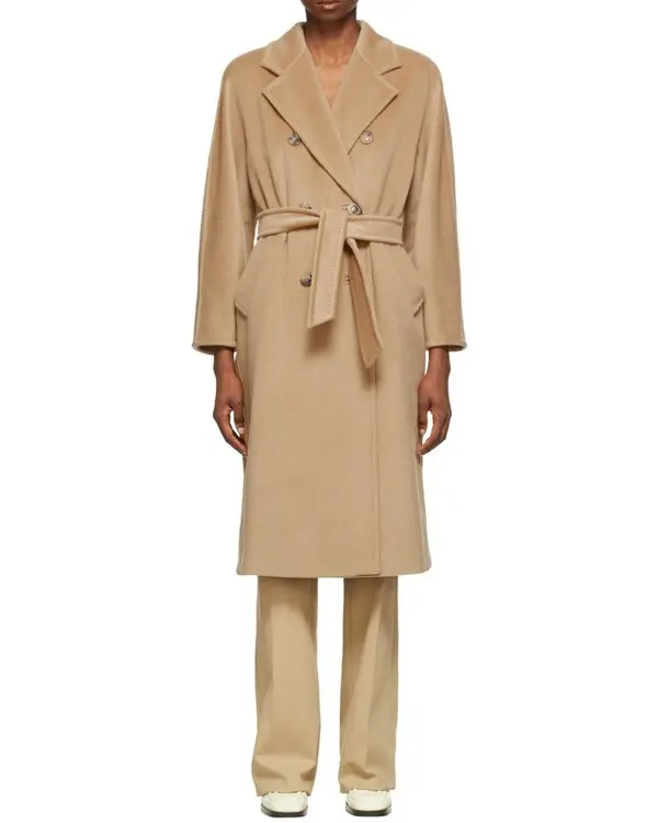 Max Mara Madame Double-breasted Belted Wool Coat - Camel
