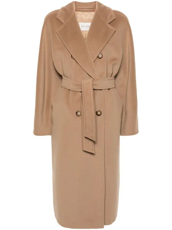 Max Mara Double-breasted Belted Coat - Camel