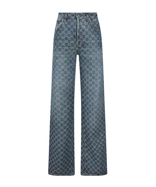 Gucci Gg Jacquard Denim Jeans