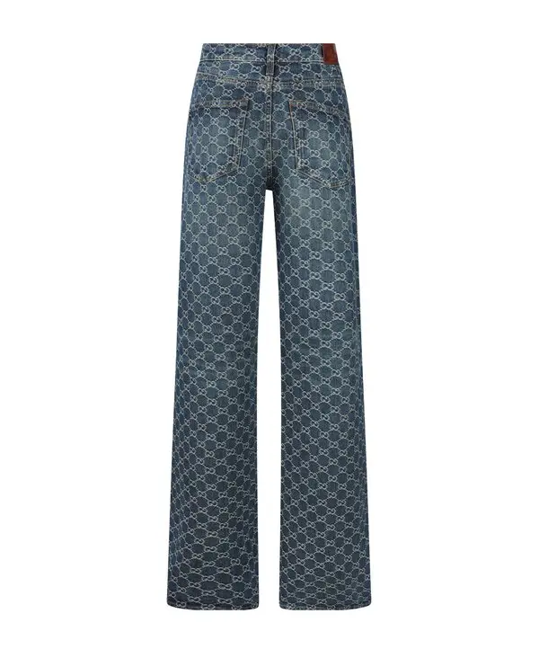 Gucci Gg Jacquard Denim Jeans
