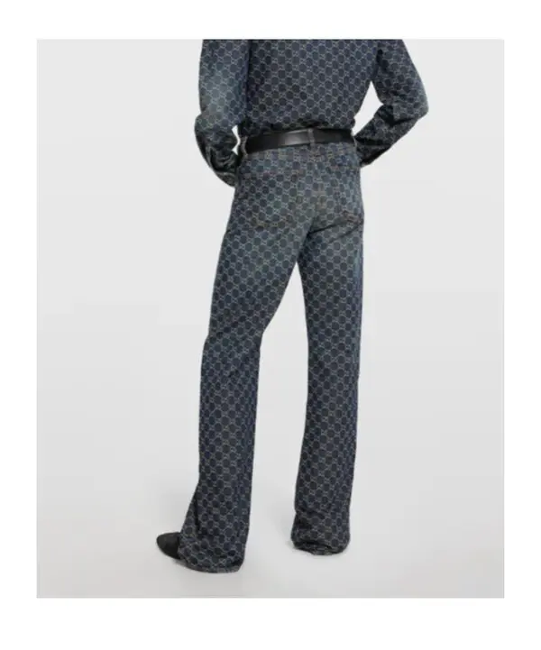 Gucci Gg Jacquard Denim Jeans